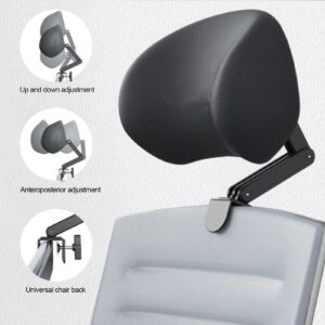 Upholstered Headrest for Ergonomic Office Chair Black Office Chair Headrest Attachment Universal Chair Head Support Cushion, Elastic Sponge Head Pillow Adjustable Height and Angle