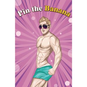 bachelorette party games pin the banana on the hunk game with 72 stickers large game poster for bridal shower games bachelorette party games girls night party games