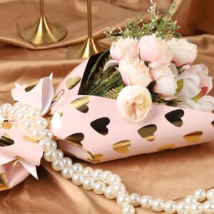 LaRibbons Wrapping Paper Roll, 17 Inch × 33 Feet, Gift Wrapping Paper with Gold Heart Design, Perfect for Christmas Decoration, Wedding, Party, Holiday, Bridal Showers and Everyday Gifting