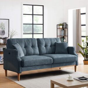 soarflash 70” loveseat sofa couch for living room, small apartment sofa for small spaces, multifunctional rechargeable sofa, multi-person fashion sofa, blue