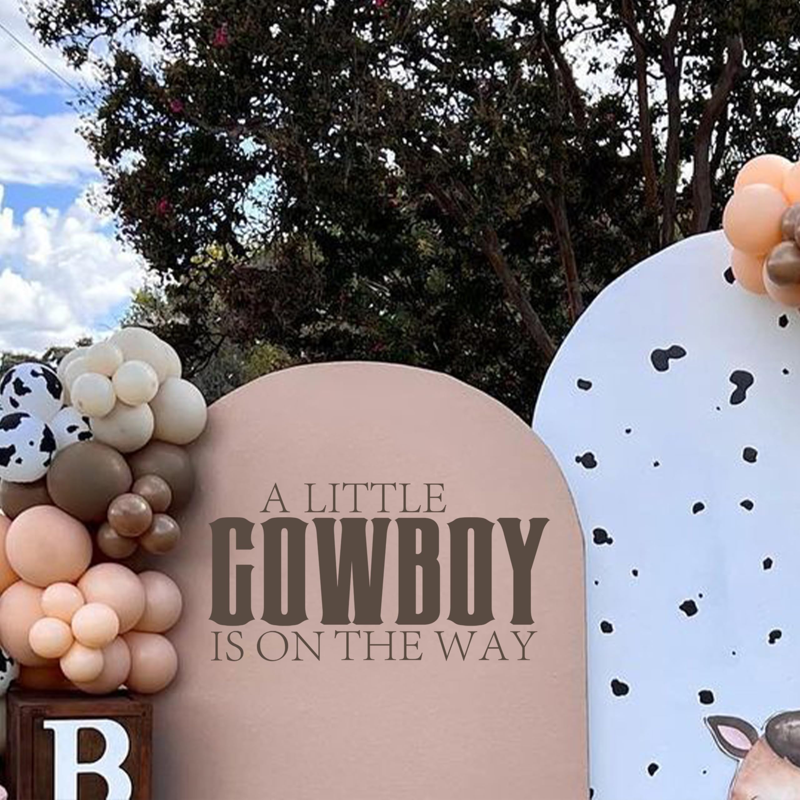 A Little Cowboy is on The Way Baby Shower Decal for Party Decorations,Country Western Boy Baby Shower Sign,Cowboy or Rodeo Themed Shower Event Planner Decal (Cowboy Decal)