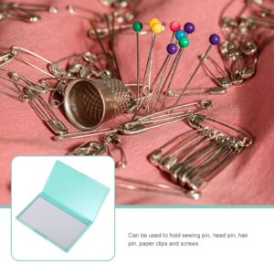 DIYEAH Magnetic Needle Organizer Portable Sewing Needle Storage Case Knitting Pin Organizer Stitching Pin Storage Box Needle Keeper Holder Green