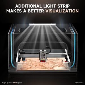 Laser Engraver Enclosure with Ventilation Kit and LED Light, Fully Enclosed Laser Engraving Machine Cover Tent, Isolates Smoke and Odor, Dustproof, Fireproof, Enlarge Size For Most Laser Cutter