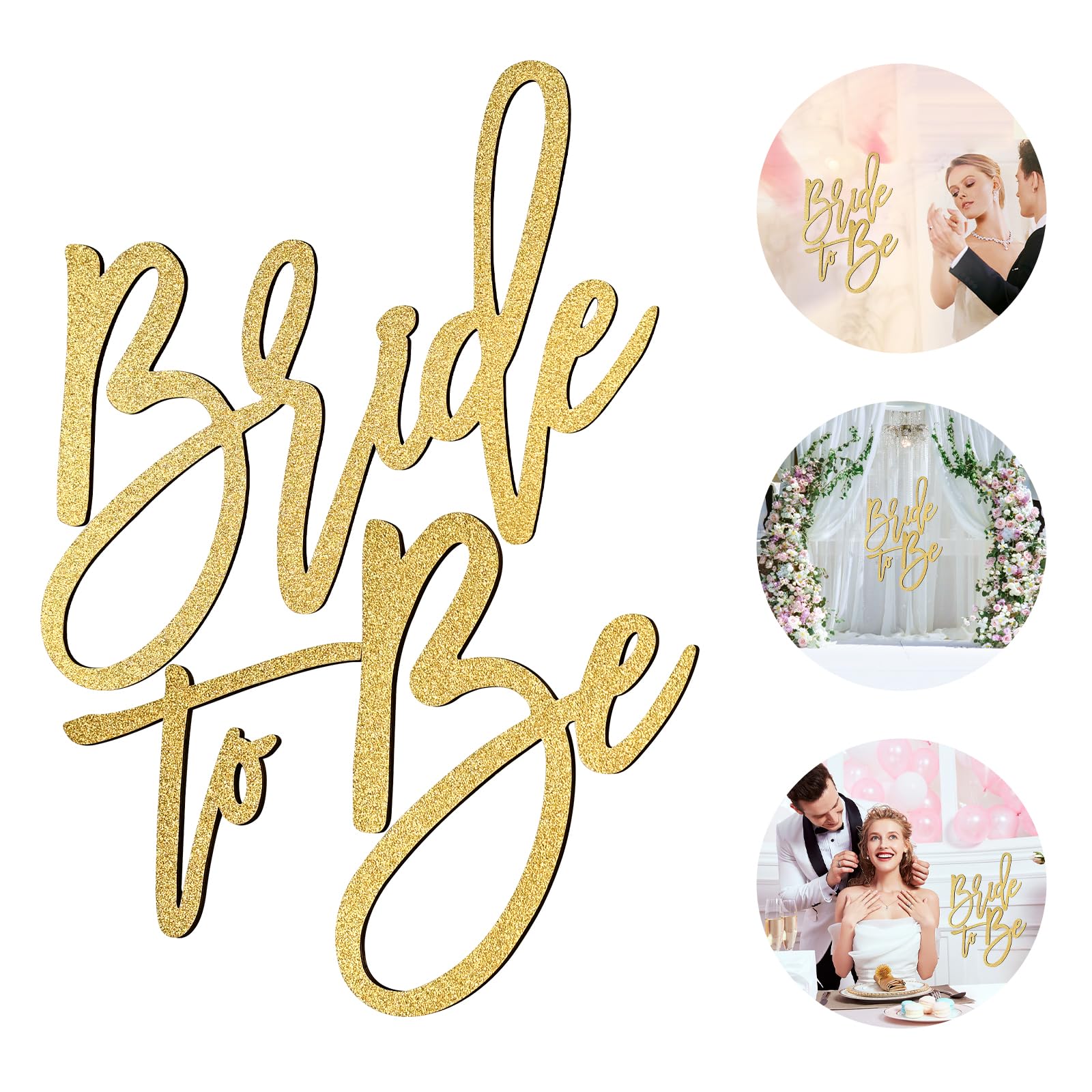 Bride to Be Sign (Gold/Wooden) - Elegant Bridal Shower and Wedding Party Decoration