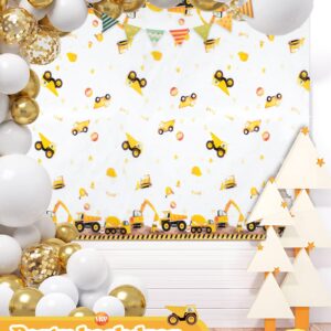 DYLZB 3PCS Truck Plastic Birthday Party Tablecloths,Construction Themed Table Cover for Kids Boy Parties Baby Showers Supplies, 54 x 108inch