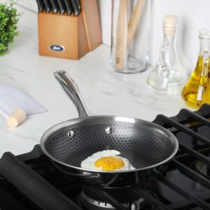 Oster Modessa Hybrid Premium Non-Stick Tri-Ply Stainless Steel 8" Fry Pan W/Etching