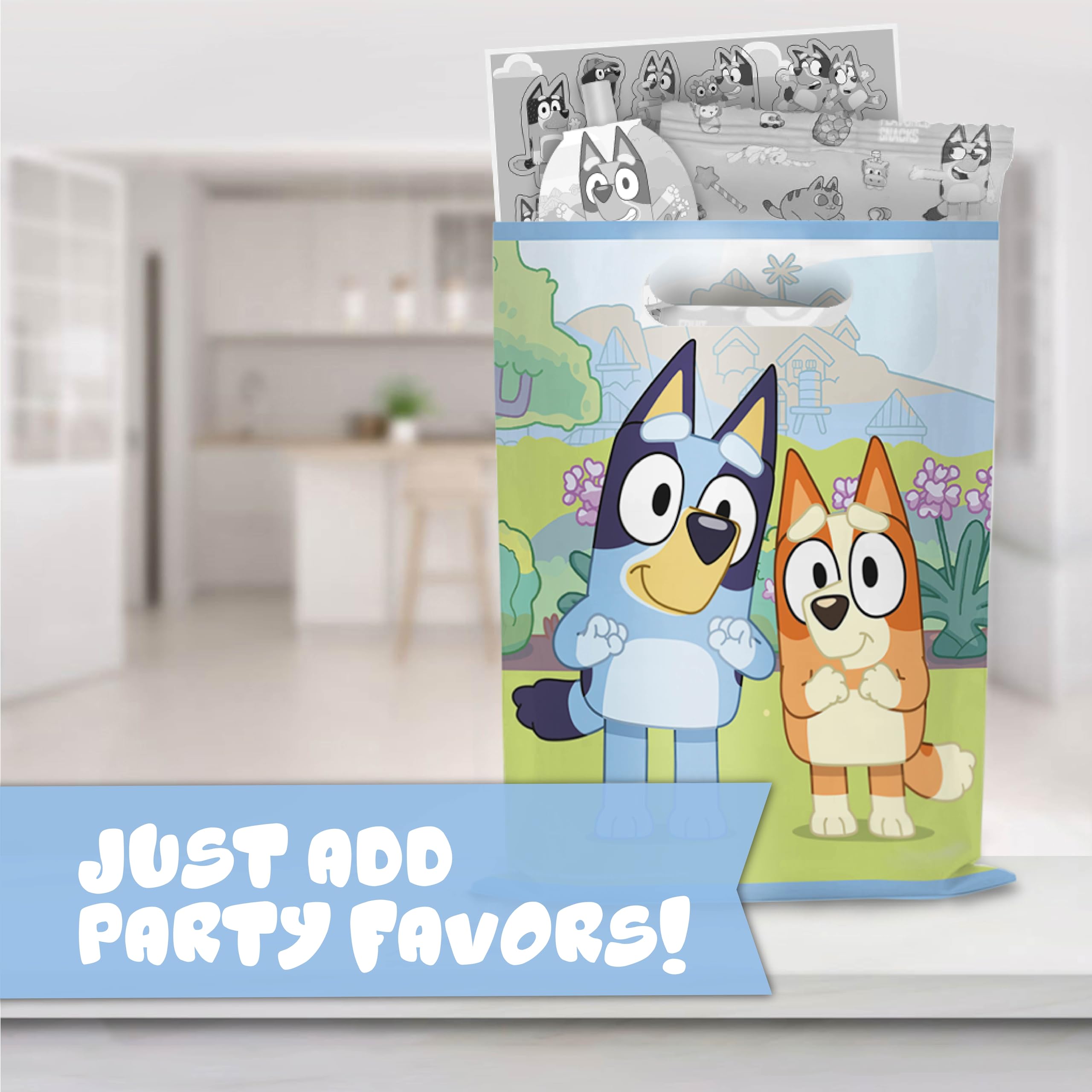 Unique Bluey Goodie Bags for Bluey Party Favors | 16 Pack | Bluey Party Bags | Bluey Birthday Decorations | Bluey Party Decorations