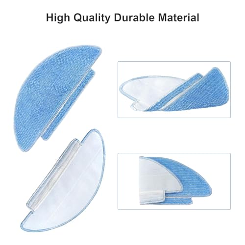 Spare Parts 4Pack Mop Pads, Replacement Compatible with Tikom L9000 L8000, Honiture Q6 SE, Lubluelu SL60D, Laresar L6 NEX Robot Vacuum Cleaner Mopping Cloths (4 Pack)