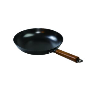 zhaoyoung cast iron frying pan,non stick frying pans,cast iron skillet size :9.45(in),removable wooden handle,smooth surface,black.