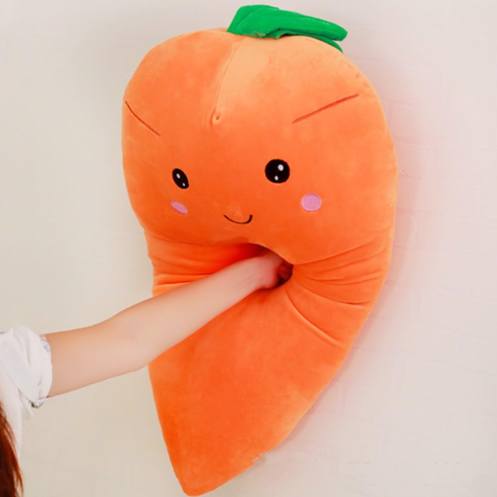 OUKEYI 21.6inch/55cm Carrot Hugging Pillow, Cartoon Carrot Plush Toy，Cute Carrot Shape Pillow Stuffed Carrot Toy Soft Carrot Doll for Kids Girls Gif