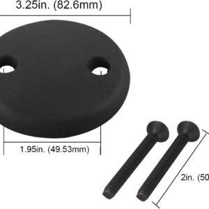 QLXAQLX Tip Toe Bathtub Drain Trim Kit,Two Hole Overflow Plate With Two Matching Screws,Replacement Bath Drain Trim Kit And Universal Fine/Coarse Thread Easy To Install(Matte Black)