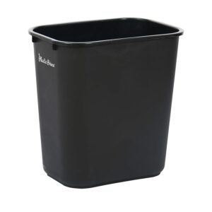 28 quart trash can, black plastic rectangular 7 gallon wastebasket for kitchen bathroom office, 28 qt garbage can fits under desk cabinet sink