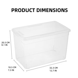 novelinks 6 Pack 12QT Plastic Storage Bins with Lids, Stackable Clear Containers with Latches, Durable Nestable Boxes for Office, Home, Garage, Shoes Organization