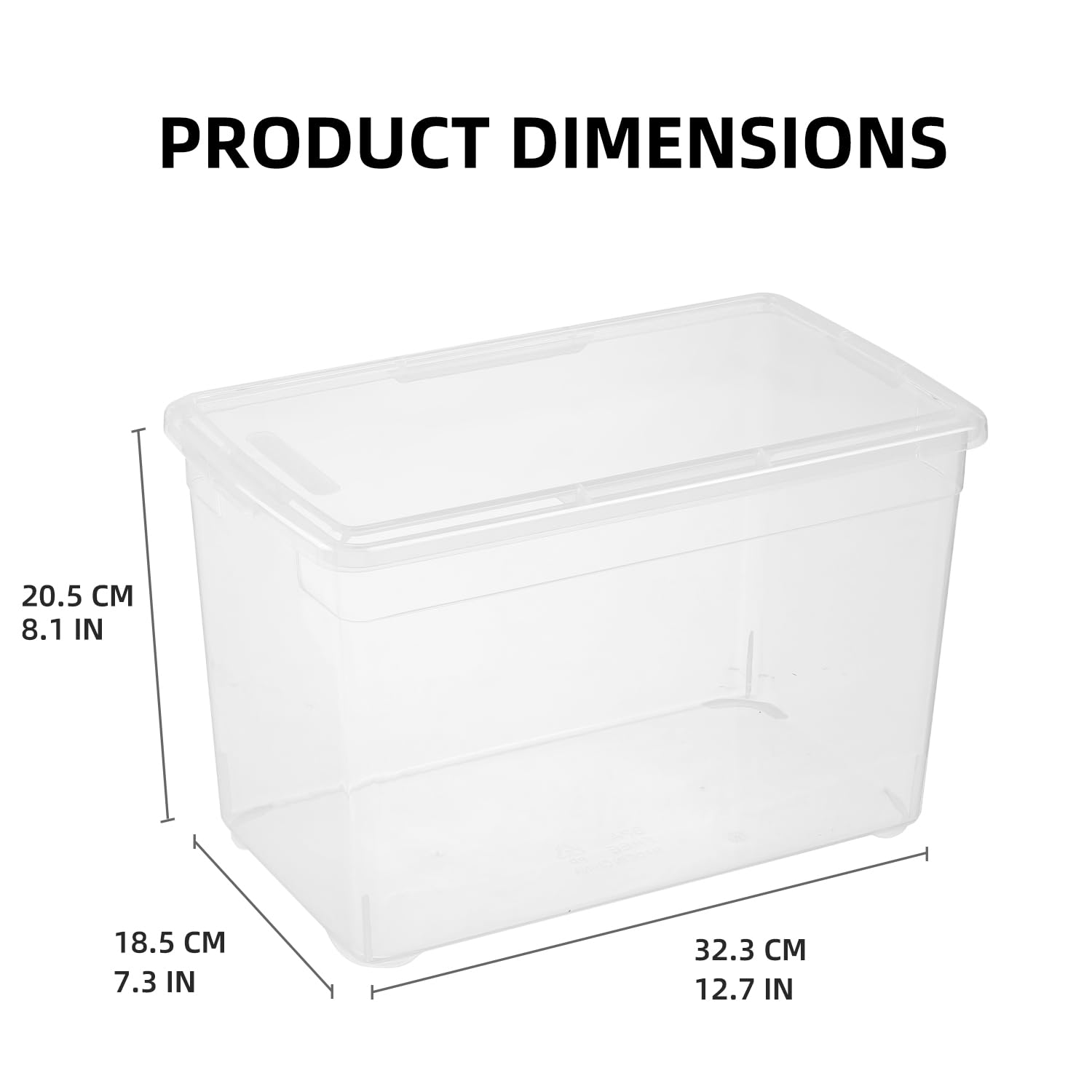 novelinks 6 Pack 12QT Plastic Storage Bins with Lids, Stackable Clear Containers with Latches, Durable Nestable Boxes for Office, Home, Garage, Shoes Organization