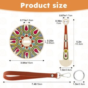 Portable Wrist Yarn Holder Yarn Spinner for Crocheting Wrist Yarn Ball Minder Stand with Leather Wristband Wooden Twirling Mechanism Spinning Needles for Knitting Crocheting