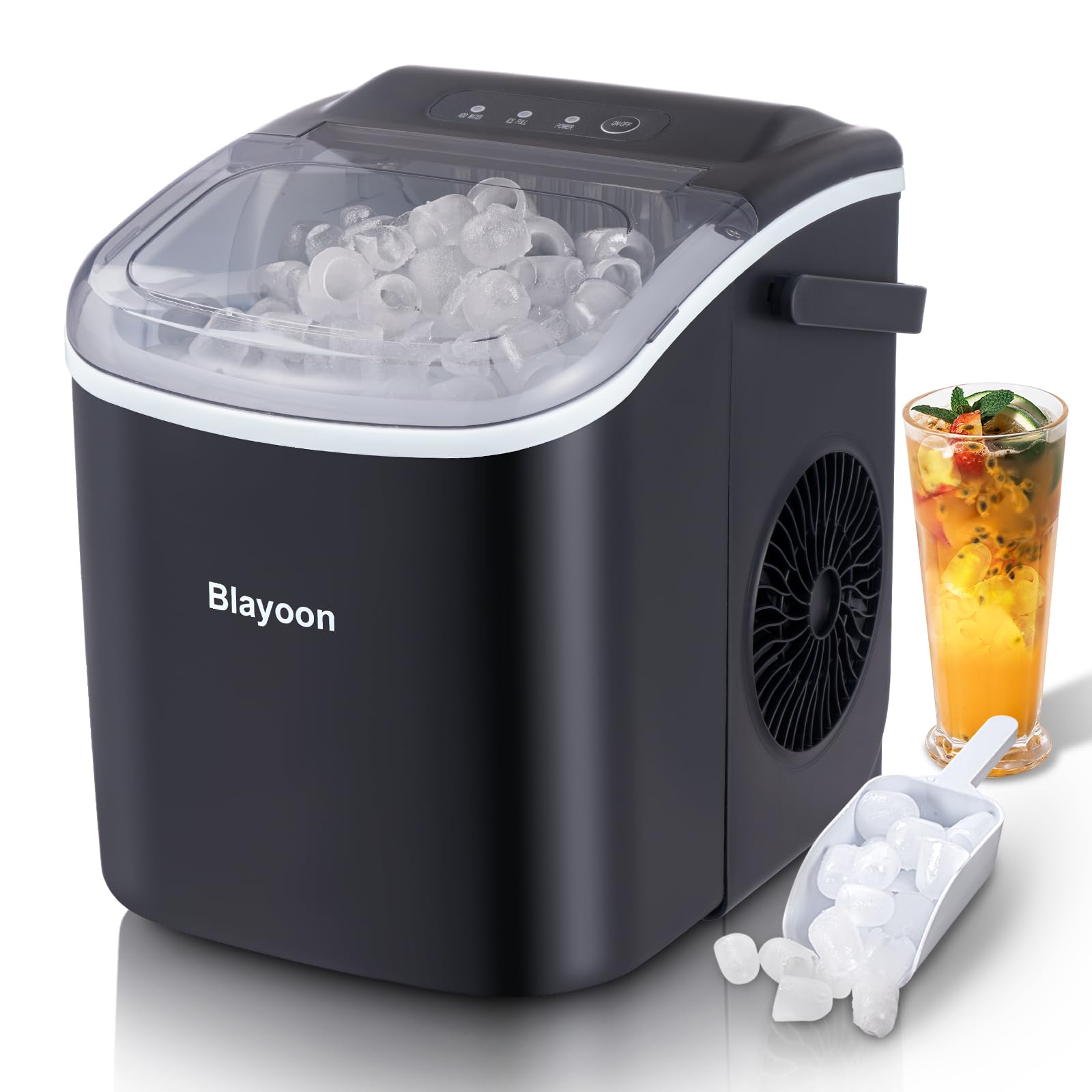 Ice Maker Countertop, Portable Ice Machine Self-Cleaning, Portable Ice Cube Maker with Ice Scoop and Basket, Ice Cube Maker for Home Kitchen Party