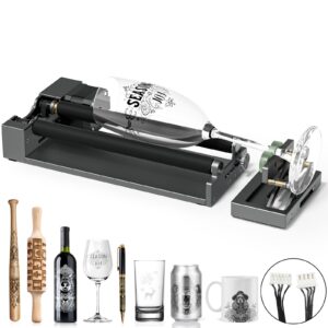 woxcker arot5 rotary roller, y-axis rotary roller 360° rotation perfect for engraving cylindrical objects, cups, bottles, pens, adjustable 6-100mm, compatible with most cutter and engraver machine