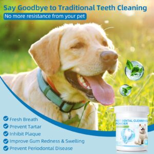 Himnum Dog Teeth Cleaning Powder,Dental Powder for Dogs Teeth Plaque and Tartar,Dog Oral Cleaning Powder with Probiotics,Fresh Breath,80g