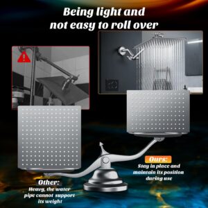 Rain Shower Head, 12 Inch Rectangle High Pressure Large Coverage Rainfall Showerheads, All Metal Wall Mount 360° Adjustment Fixed Shower Head, Easy Installation (Chrome)