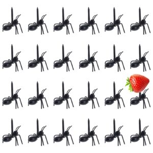 molain ant toothpicks fruit dessert fork, cute reusable ant food picks themed birthday party decorations supplies bistro cocktail forks for snack cake dessert (24)