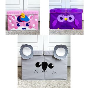 quokka toy storage box koala, toy storage box unicorn & toy storage box owl playroom organizers