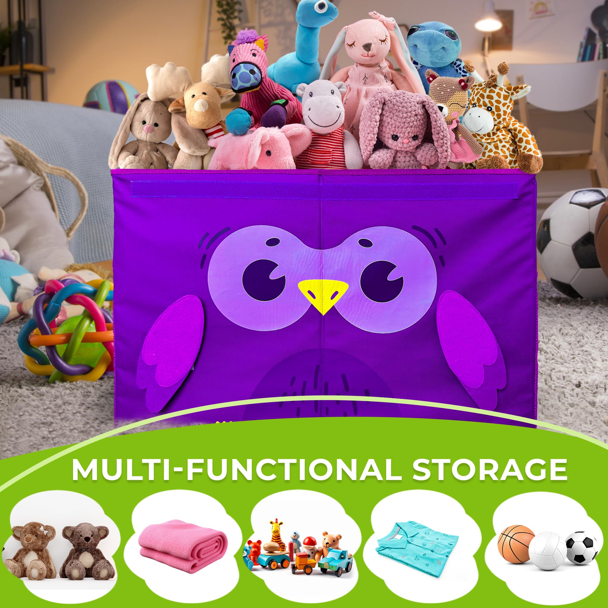 QUOKKA Toy Storage Box Koala & Toy Storage Box Owl Playroom Organizers