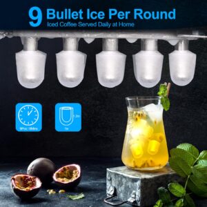 Ice Maker Countertop, Portable Ice Machine Self-Cleaning, Portable Ice Cube Maker with Ice Scoop and Basket, Ice Cube Maker for Home Kitchen Party