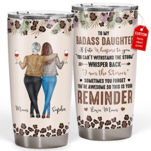 giftsv personalized tumbler cup, to my daughter whisper back i am the storm, gifts for daughter, heart-warming christmas birthday valentines day gifts ideas for daughter from mom dad parents