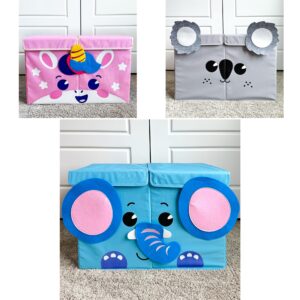 quokka toy storage box elephant, toy storage box koala & toy storage box unicorn playroom organizers