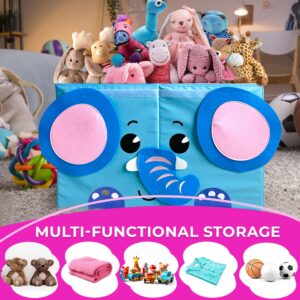 QUOKKA Toy Storage Box Elephant & Toy Storage Box Turtle Playroom Organizers