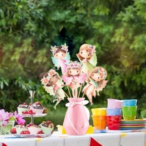 Fairy Party Centerpiece Stciks Fairy Birthday Decorations Fairy Centerpieces for Table 28pcs Fairy Party Table Toppers Fairy Baby Shower Decorations for Floral Fairy Garden Party Supplies