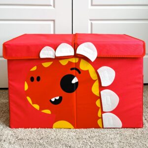 QUOKKA Toy Chest Storage Boxes for Boys and Girls Large Unicorn & Large Dino - Fabric Foldable Bin for Playroom