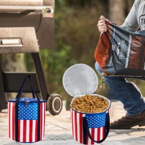 Profully 2Pack USA Style Fuel Chips Storage Bag, American Wood Pellet Storage Bag, Smoker Charcoal Chipping Container, 20LBs