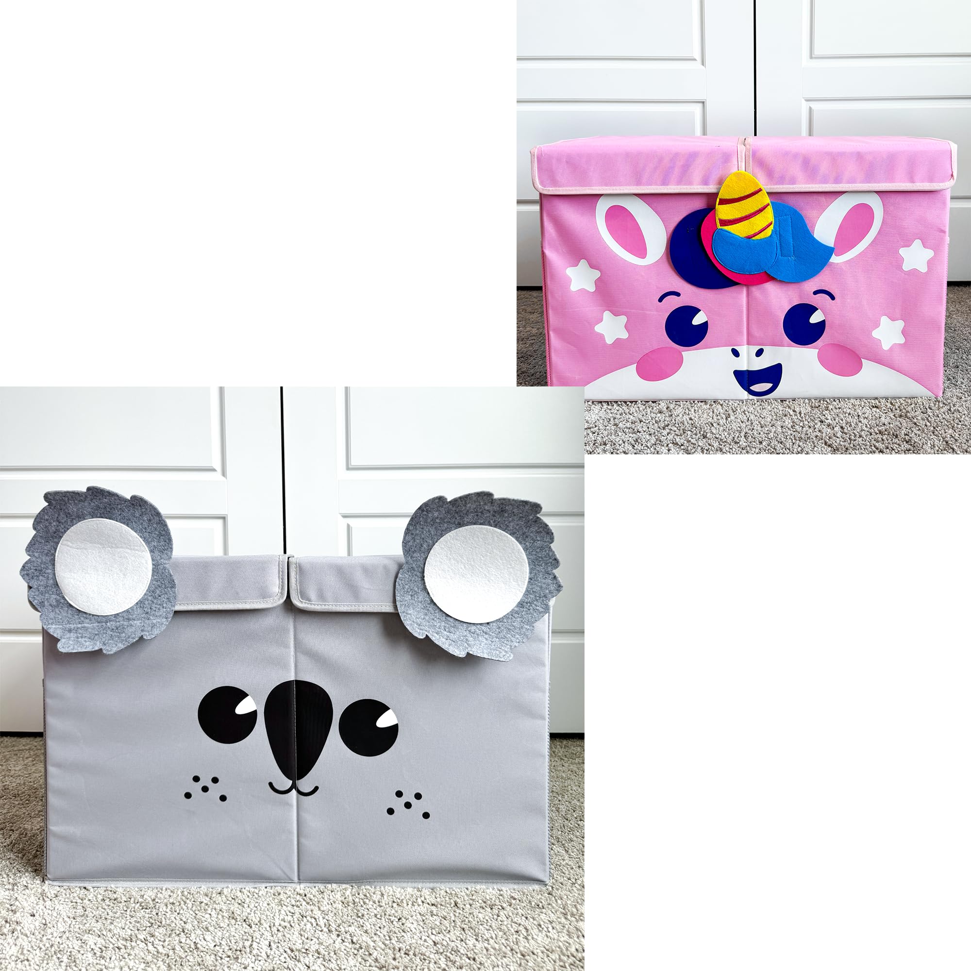 QUOKKA Toy Storage Box Koala & Toy Storage Box Unicorn Playroom Organizers