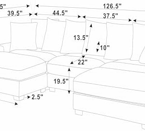 Oadeer Home Modular Sectional, Dark Gray