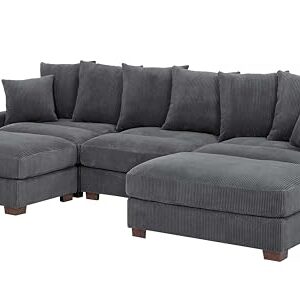 Oadeer Home Modular Sectional, Dark Gray