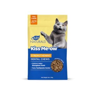 ark naturals, kiss me-ow strengthening tuna dental chews, 3 oz