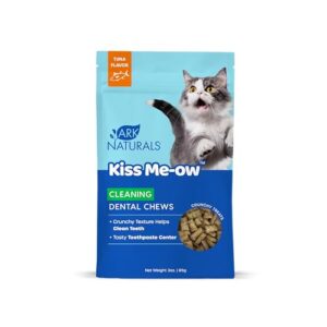 ark naturals, kiss me-ow cleaning tuna dental chews, 3 oz