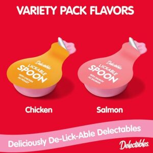 Hartz New Delectables Lickable Spoon Interactive Lickable Cat Treats for Quick & Easy Bonding, Variety Pack 32ct