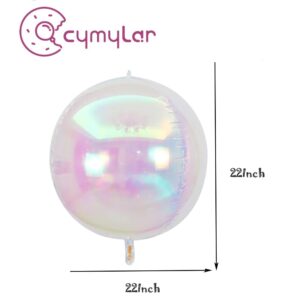 22Inch Iridescent 4D Sphere balloons,Holographic balloons for 21st birthday party/Iridescent party/girl party/Groovy party decoration(4pcs)