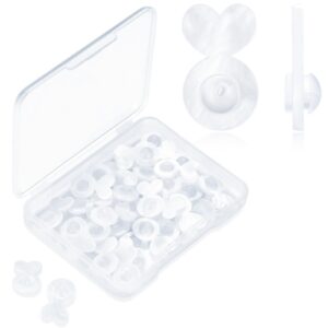 yixnahz clear silicone earring backs for heavy earring support backs, 32+200pcs comfortable rubber earring lifters backs for big studs earring backs replacements for droopy ears (32pcs - love)