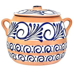 canela clay bean pot with lid - olla de barro con tapa 6 qt