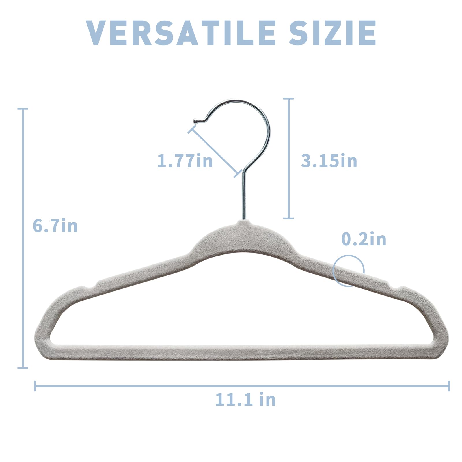 ELAORY Baby Hangers, Kids Hangers, 15 Pack Kids Velvet Hangers, Velvet Baby Hangers, 11 Inch Non Slip Hangers, Childrens Velvet Hangers, Baby Clothes Hangers for Shirts, Pants & Dresses (Gray)