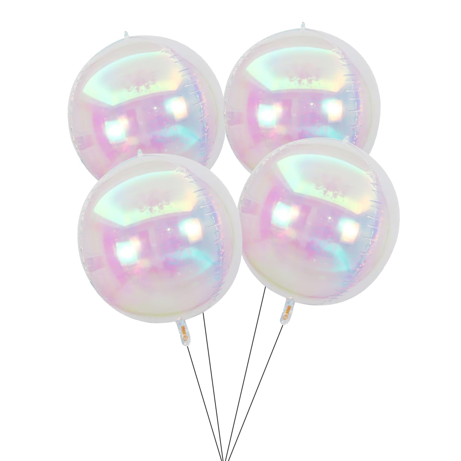 22Inch Iridescent 4D Sphere balloons,Holographic balloons for 21st birthday party/Iridescent party/girl party/Groovy party decoration(4pcs)