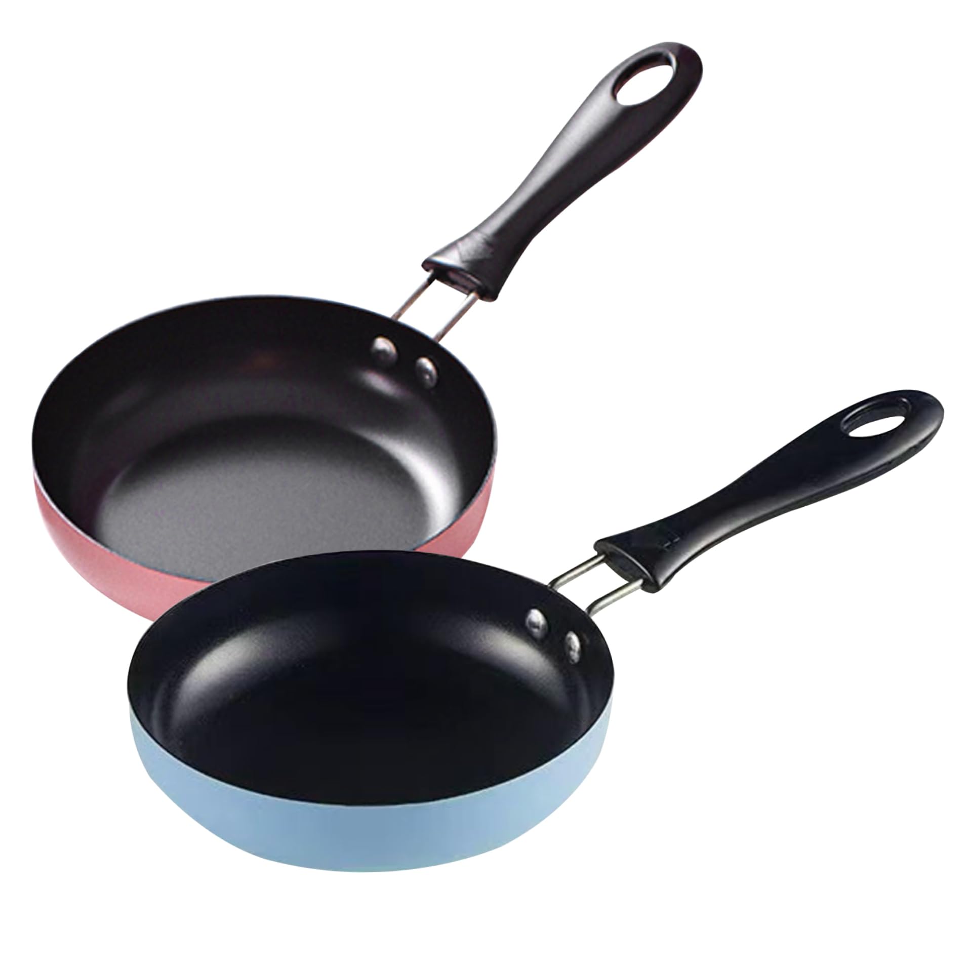 STIVEMIAO Small Frying Pan, 4.7 Inch Egg Frying Pan Heat Resistant Non Stick Pan with Handle Round Omelet Pan for Stove Gas, Induction Hob Blue Small Frying Pan