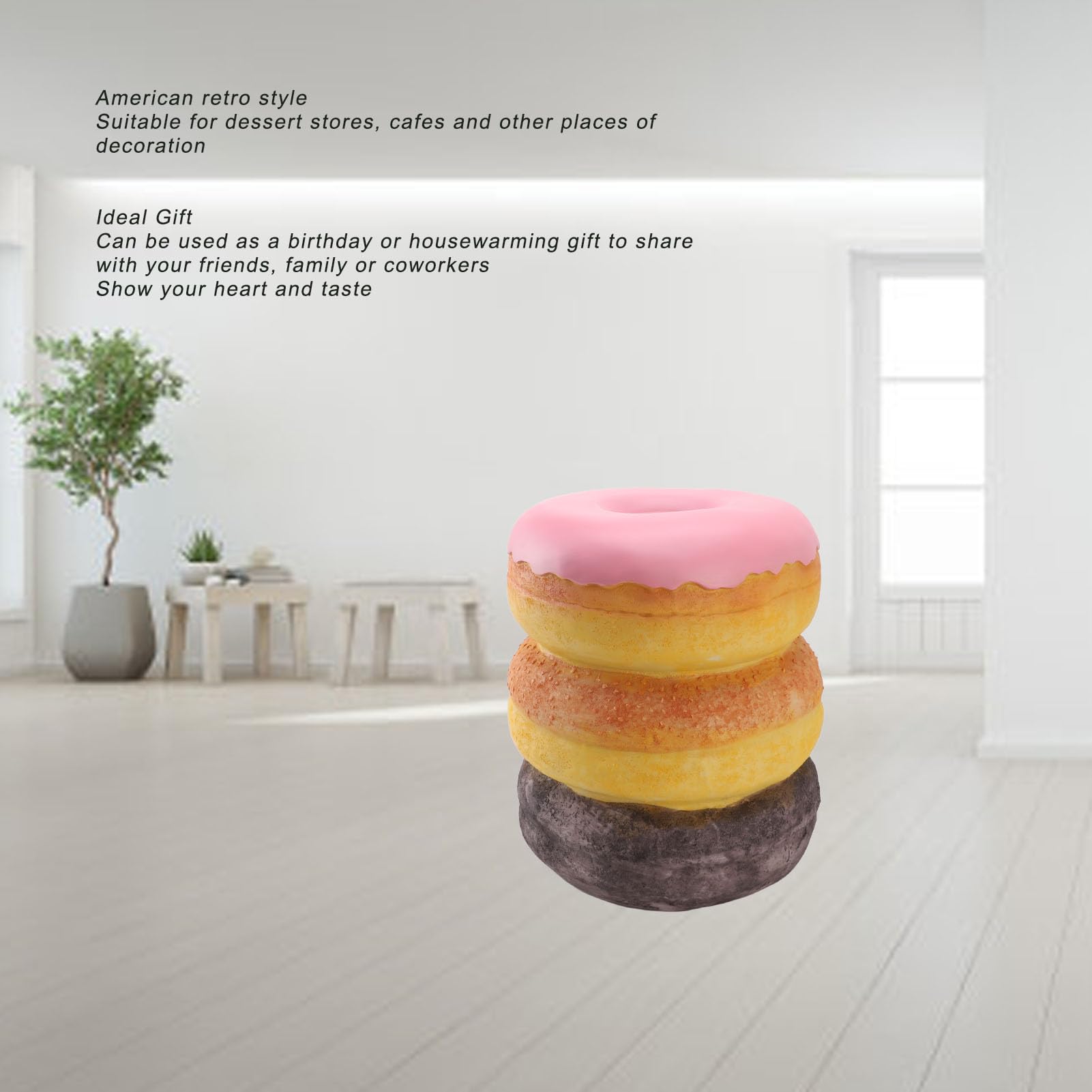 Simulated Food Stools, Fun Shoe Changing Stool, Decorative Space Saving Macaron Stool Food Shaped Furniture Donut Stool for Hallway Living Room Bedroom