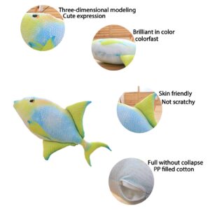 AUCOOMA 15.7" Tropical Fish Plush Toy,Fish Stuffed Animals, Soft kids Hug Pillow, Green Gift Doll Ocean Plush Decor