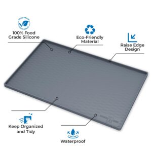 Premium Quality Under Sink Mat for Kitchen Waterproof 34" x 22" Silicone Under Sink Tray for Kitchen & Bathroom -Kitchen Cabinet Organizers and Storage Sink Drip Tray