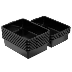 knifefish 12 packs bus utility box, 13 l plastic restaurant bus tubs tote, black