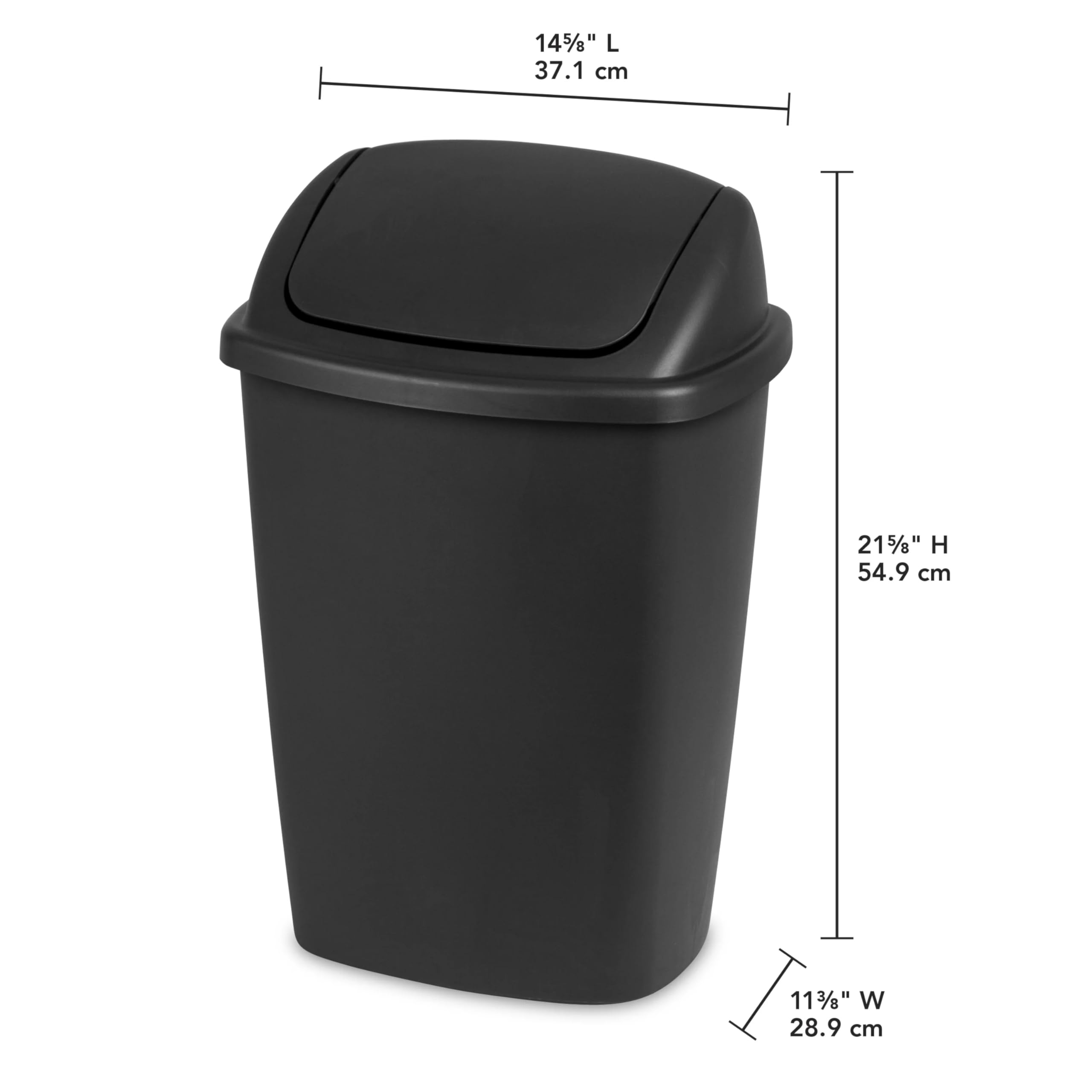 AYOYZ 7.5 Gal. Wastebasket Plastic, Black